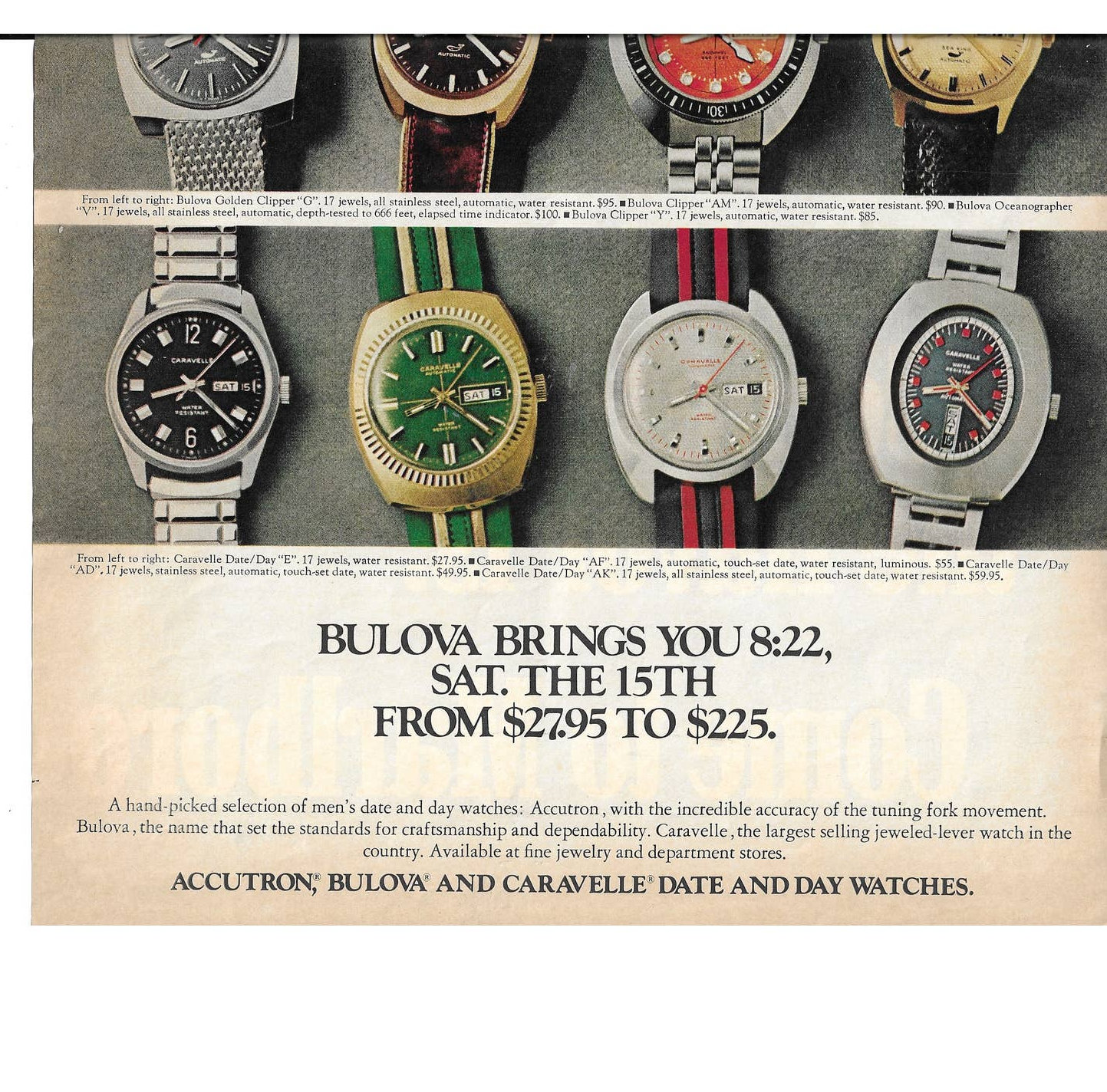 Vintage Print Ad 1972 Bulova Watch - Etsy