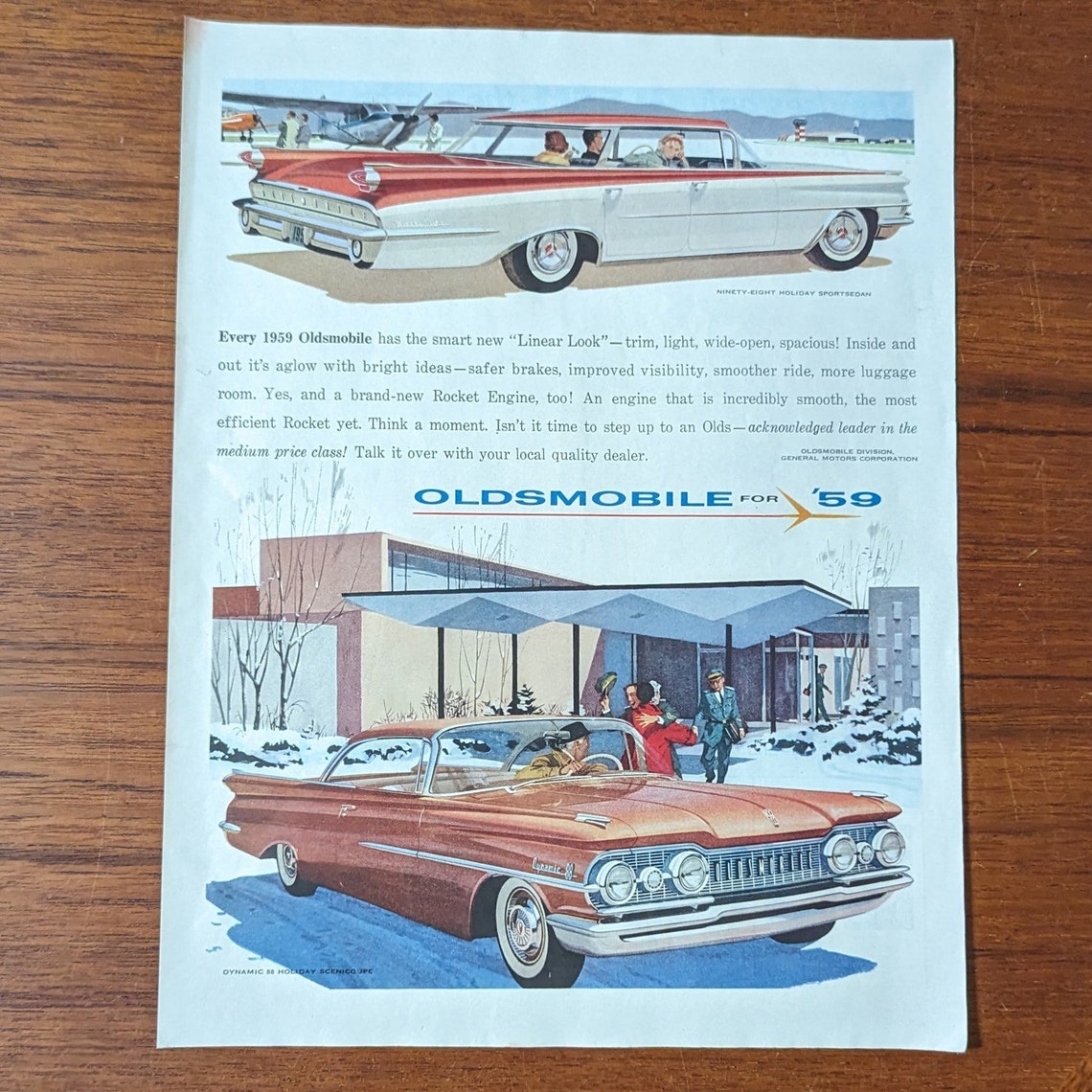 Vintage Print Ad 1959 Oldsmobile - Etsy