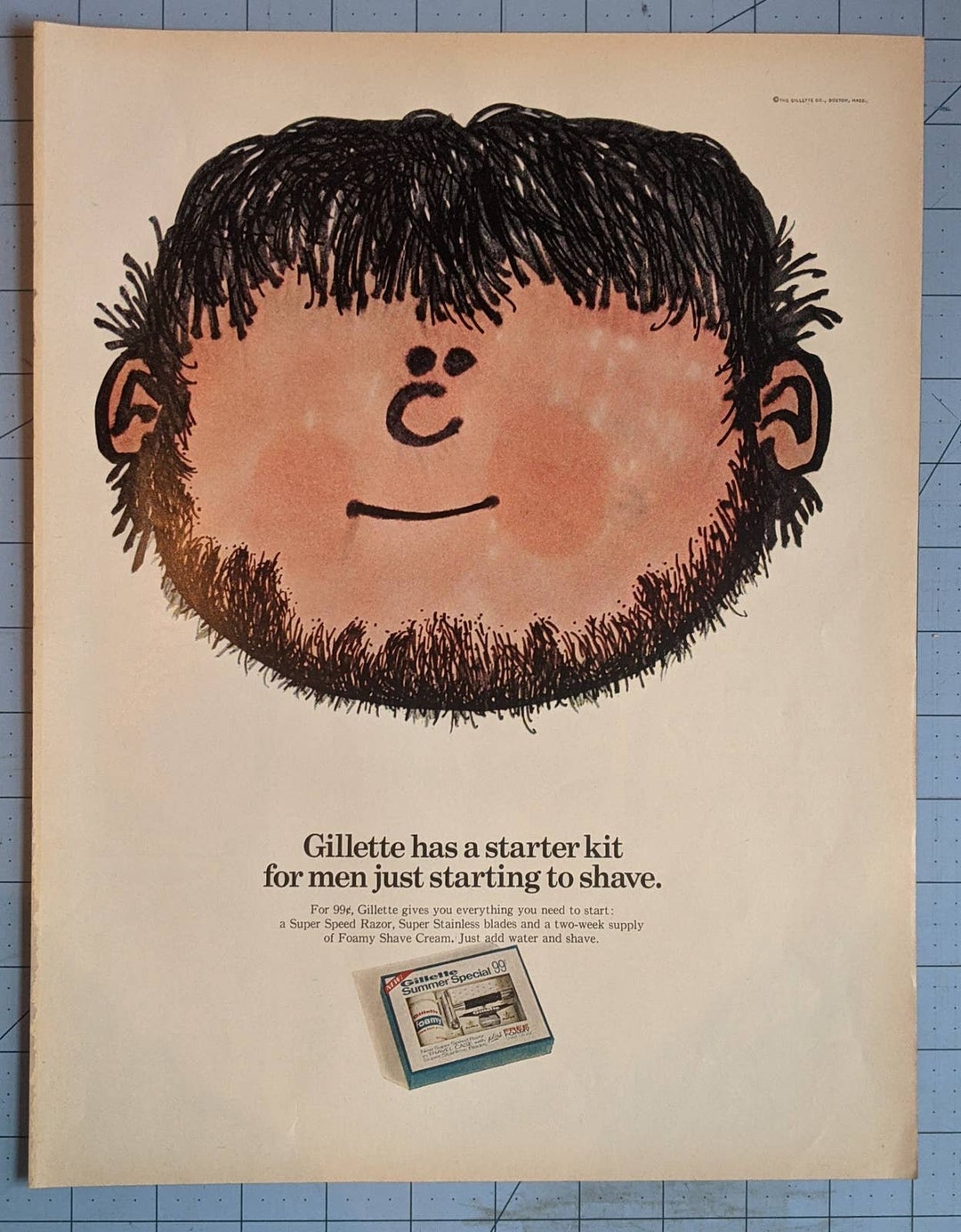 Vintage Print Ad 1967 Gillette - Etsy