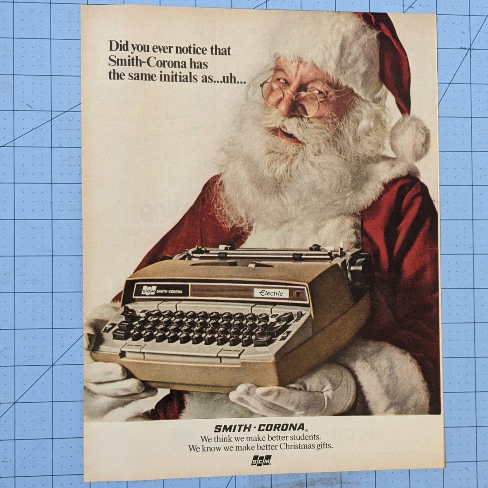 Vintage Print Ad 1971 Santa Smith Corona - Etsy