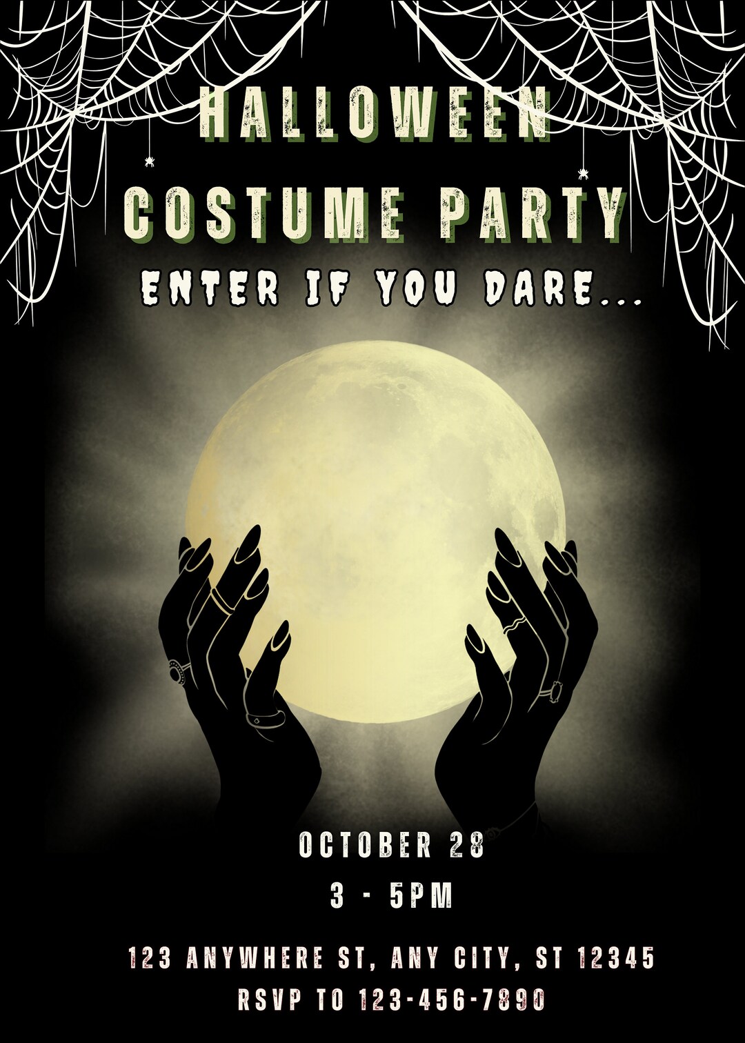 Crystal Ball Halloween Party Invitation Template - Etsy