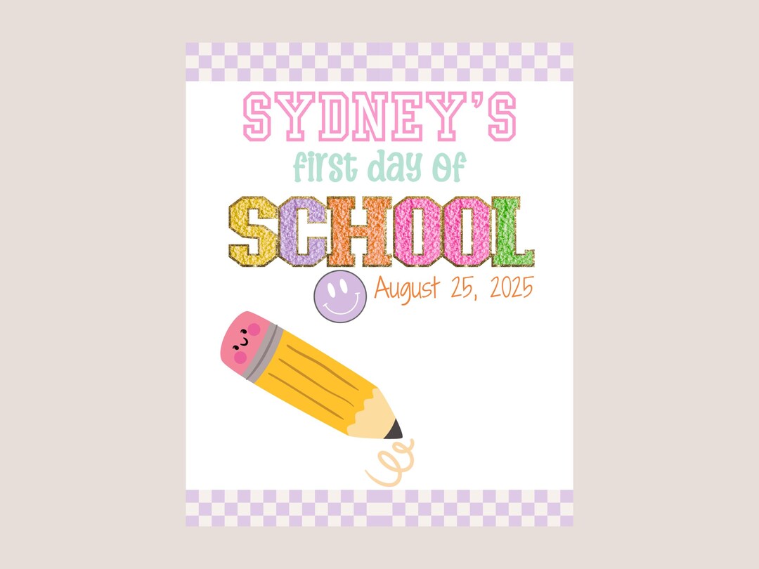 Editable First Day of School Sign: Retro Groovy Printable (digital ...