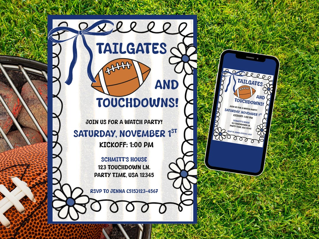 Tailgates and Touchdowns, Editable Template, Instant Download Football ...