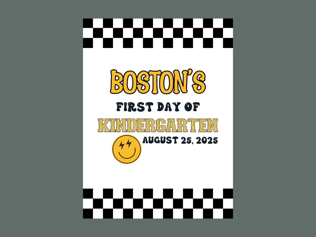 Editable First Day of School Sign: Retro Groovy Printable (digital ...