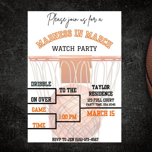March Madness Invitations - Etsy