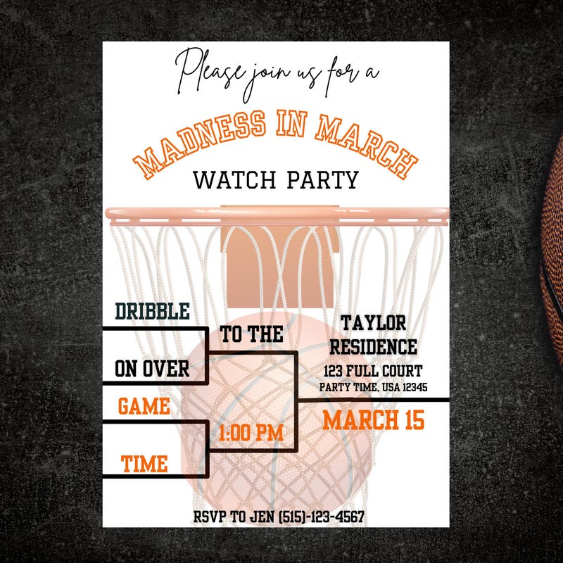 March Madness Invitations - Etsy