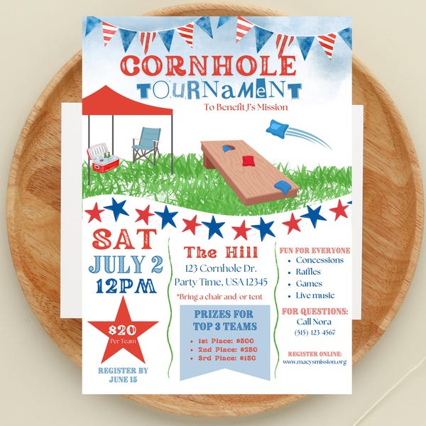 Cornhole Tournament Sign up Sheet - Etsy