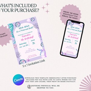 Mermaid Invite, Mermaid Bash Invitation, Mermaid Bash Invite, Mermaid ...