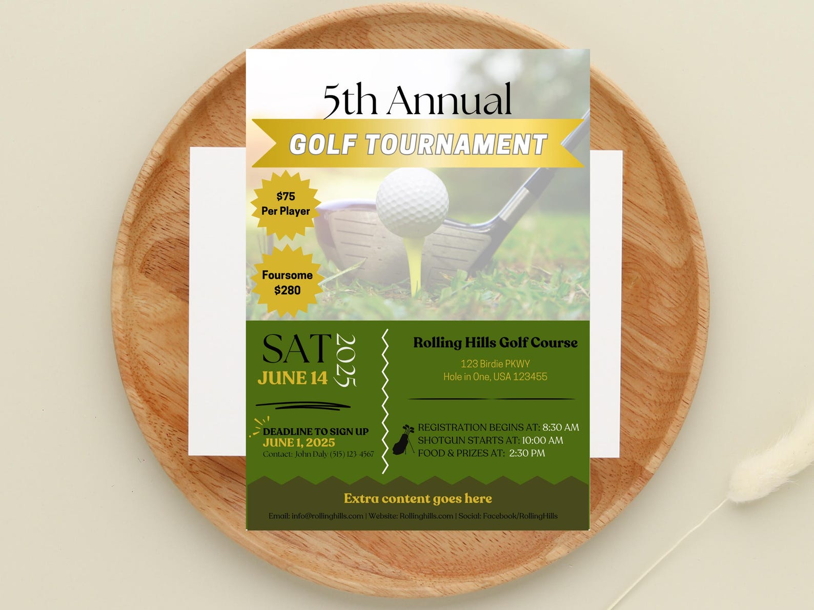 Editable Golf Tournament Flyer: Fundraiser Invitation (digital Download ...