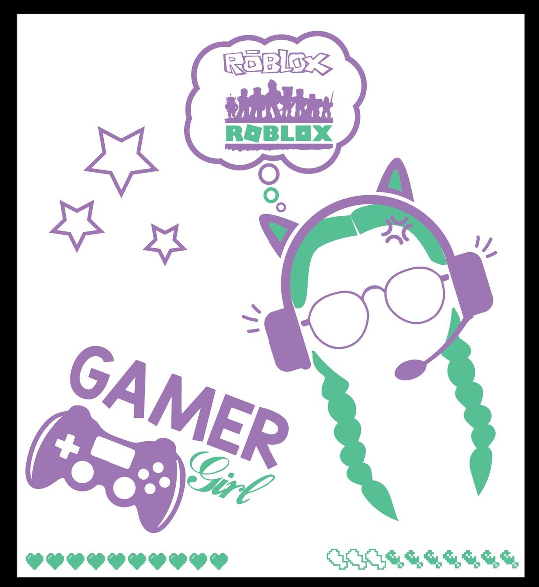 Gamer Girl SVG - Etsy