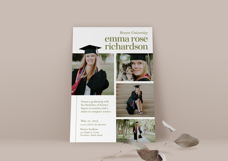 Modern Customizable 5x7 Graduate Card Printable Download, Unique 2025 ...