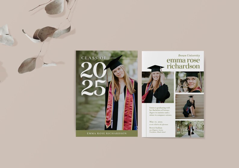 Modern Customizable 5x7 Graduate Card Printable Download, Unique 2025 ...
