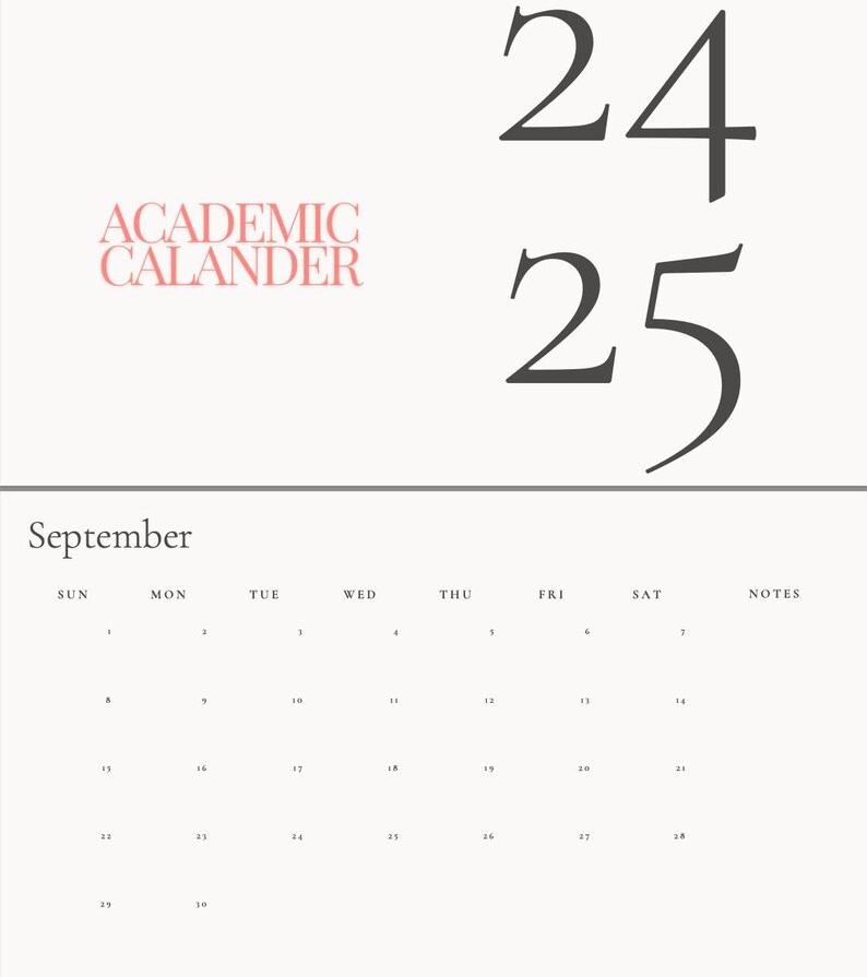 2024-2025 Minimalist Academic Calendar Printable Digital Planner for ...