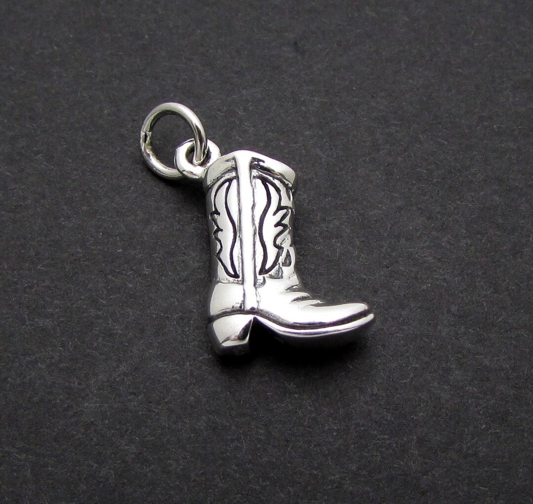 Sterling Silver Cowboy Boot Pendant Necklace, Cowboy Boot Necklace ...