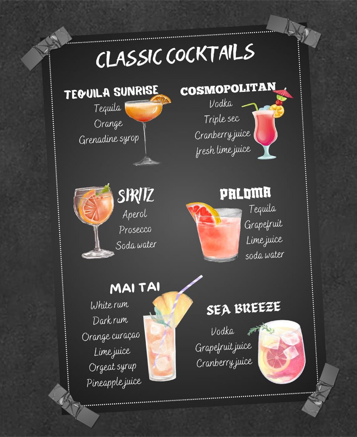 Cocktail Bar Template Modèle Alcool Drink Menu Printable Editable - Etsy