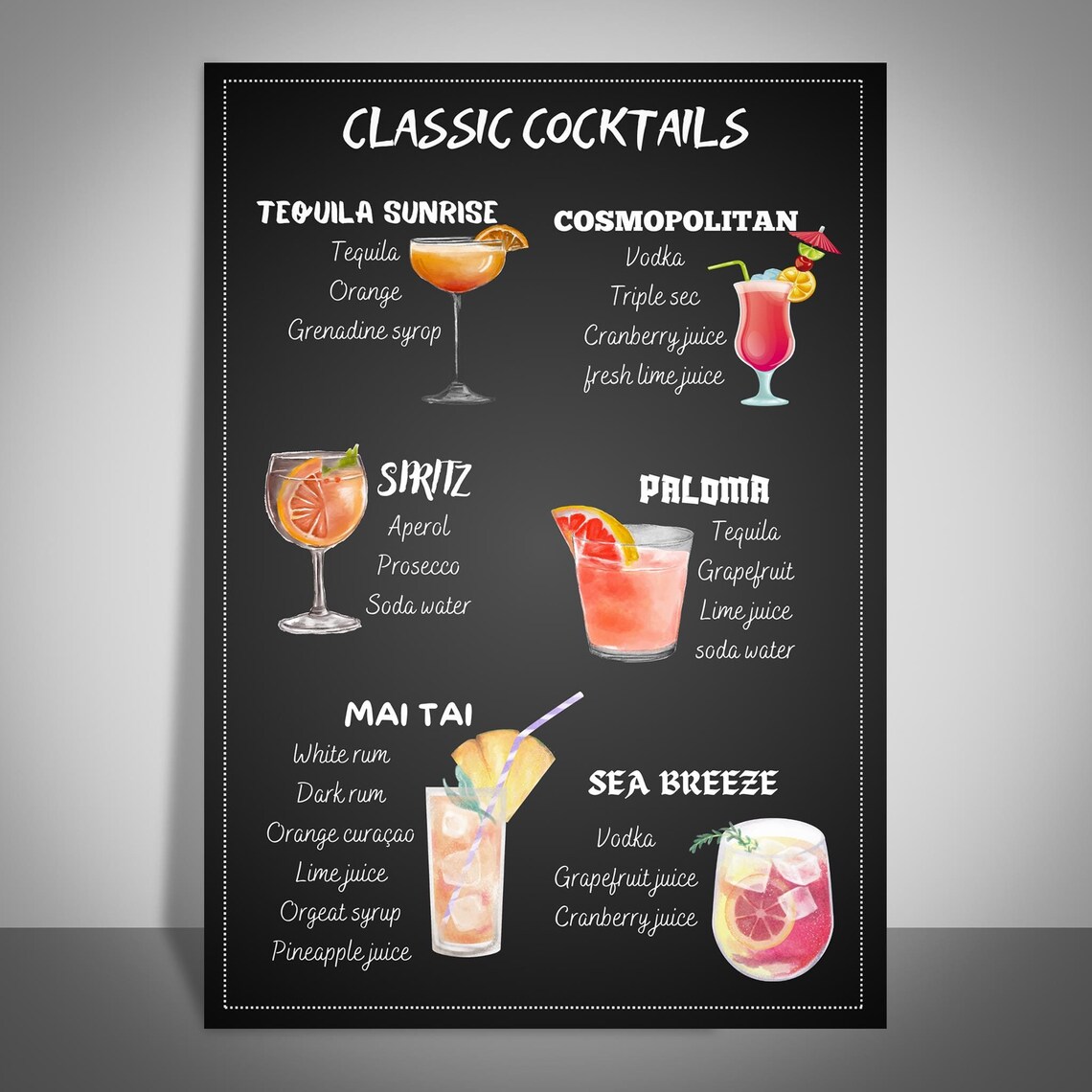 Cocktail Bar Template Modèle Alcool Drink Menu Printable Editable - Etsy