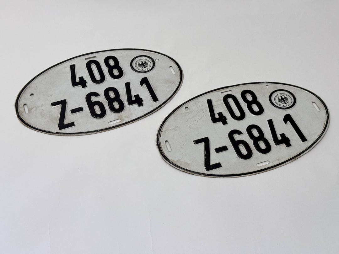 Vintage West German Oval License Plates (matching Pair) - Etsy