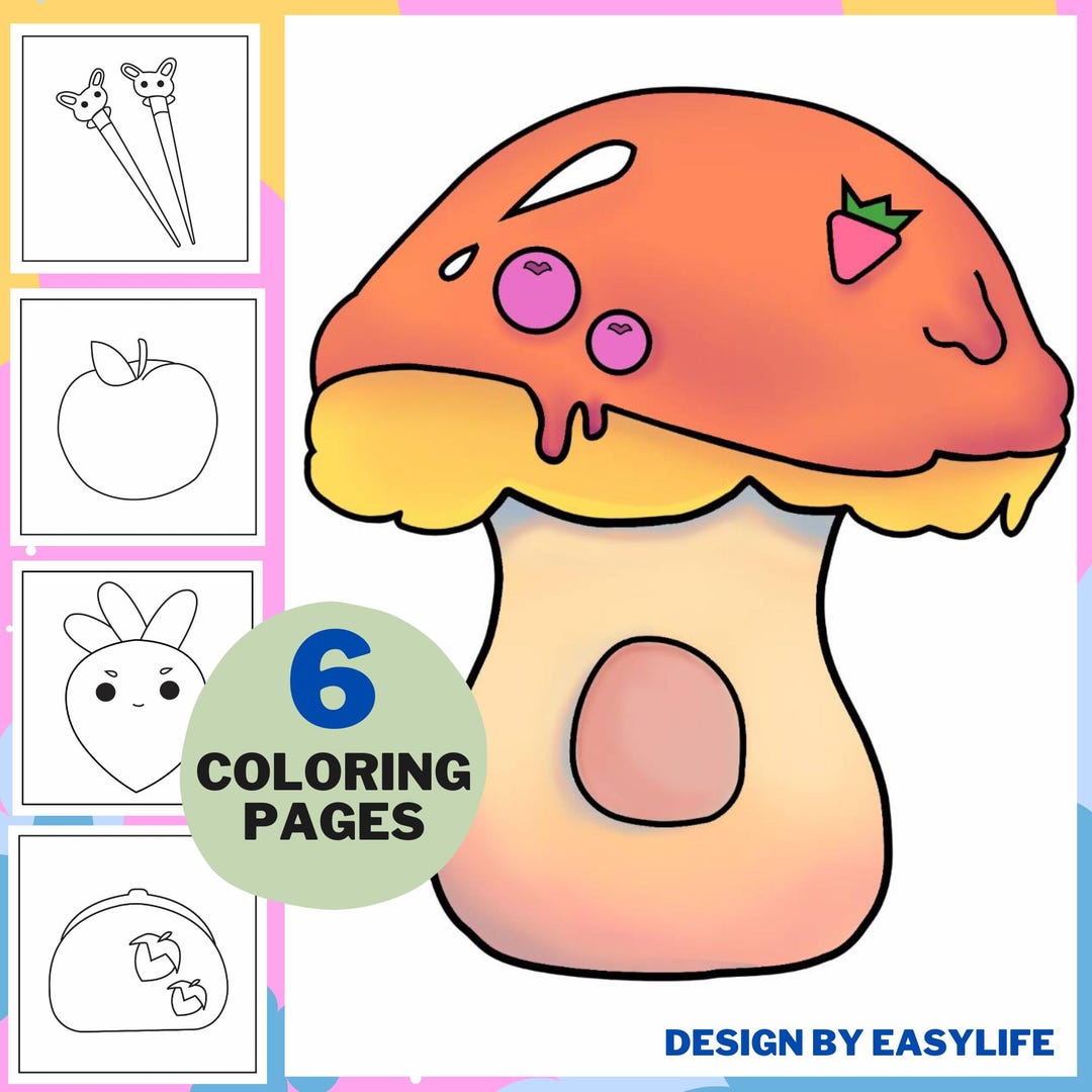 Cute Coloring Pages, Coloring Book, Bold and Easy Coloring Book - Etsy