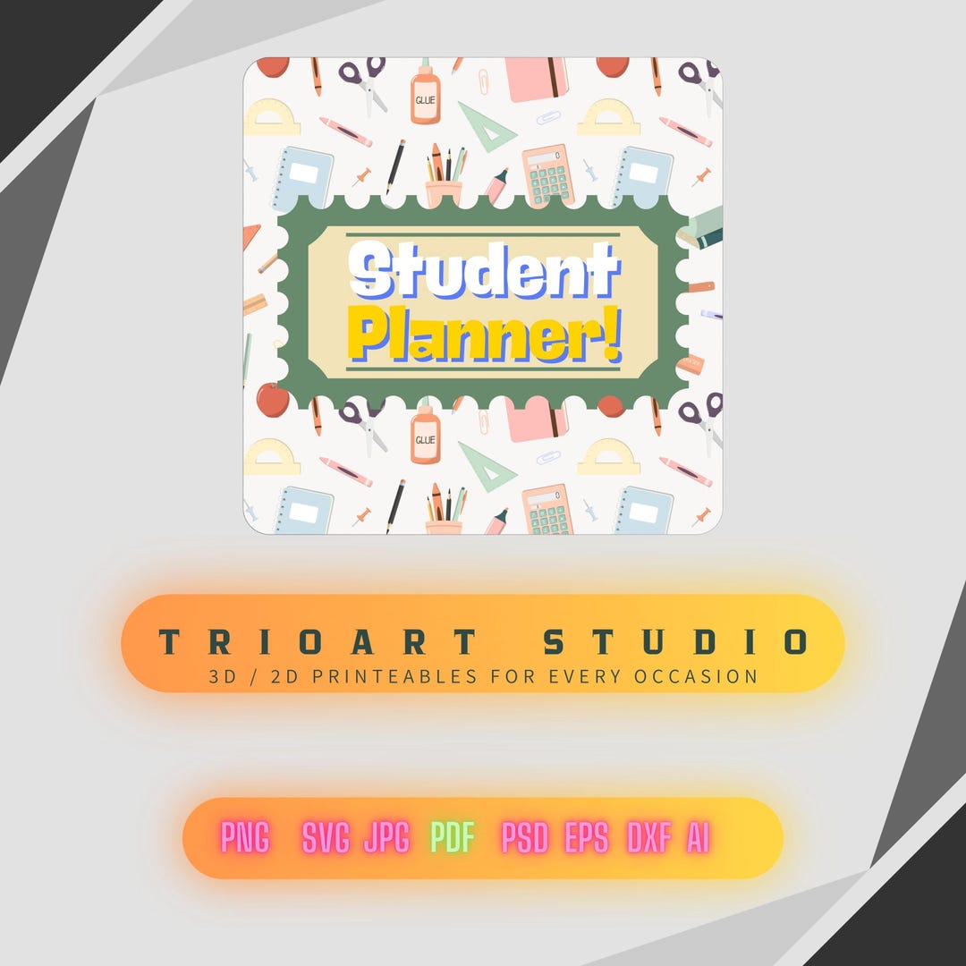 Student Planner Printable, Study Planner Bundle, Academic Planner, ADHD ...