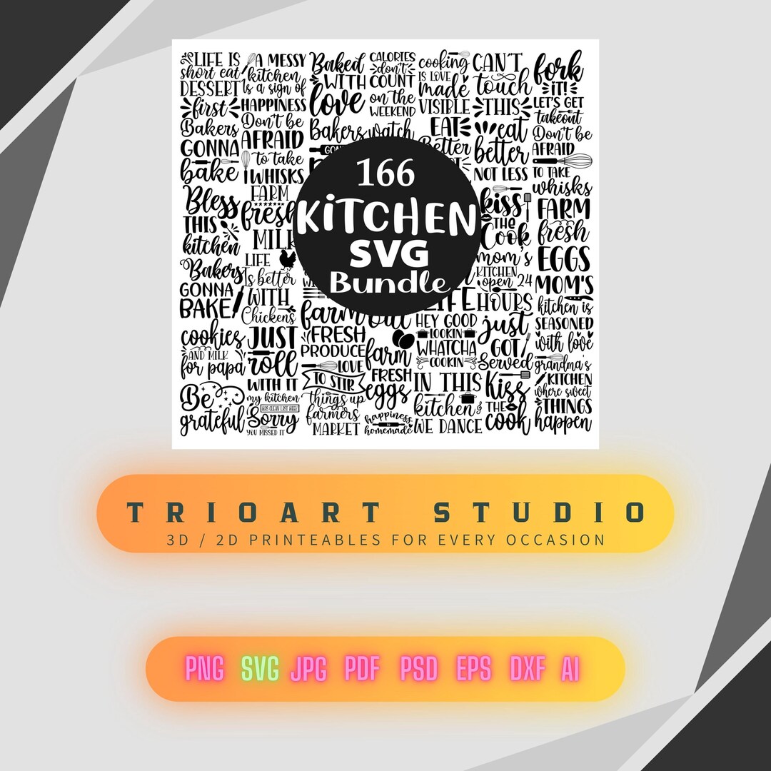 Kitchen SVG Bundle: 166+ Baking & Cooking Designs (digital Download) - Etsy