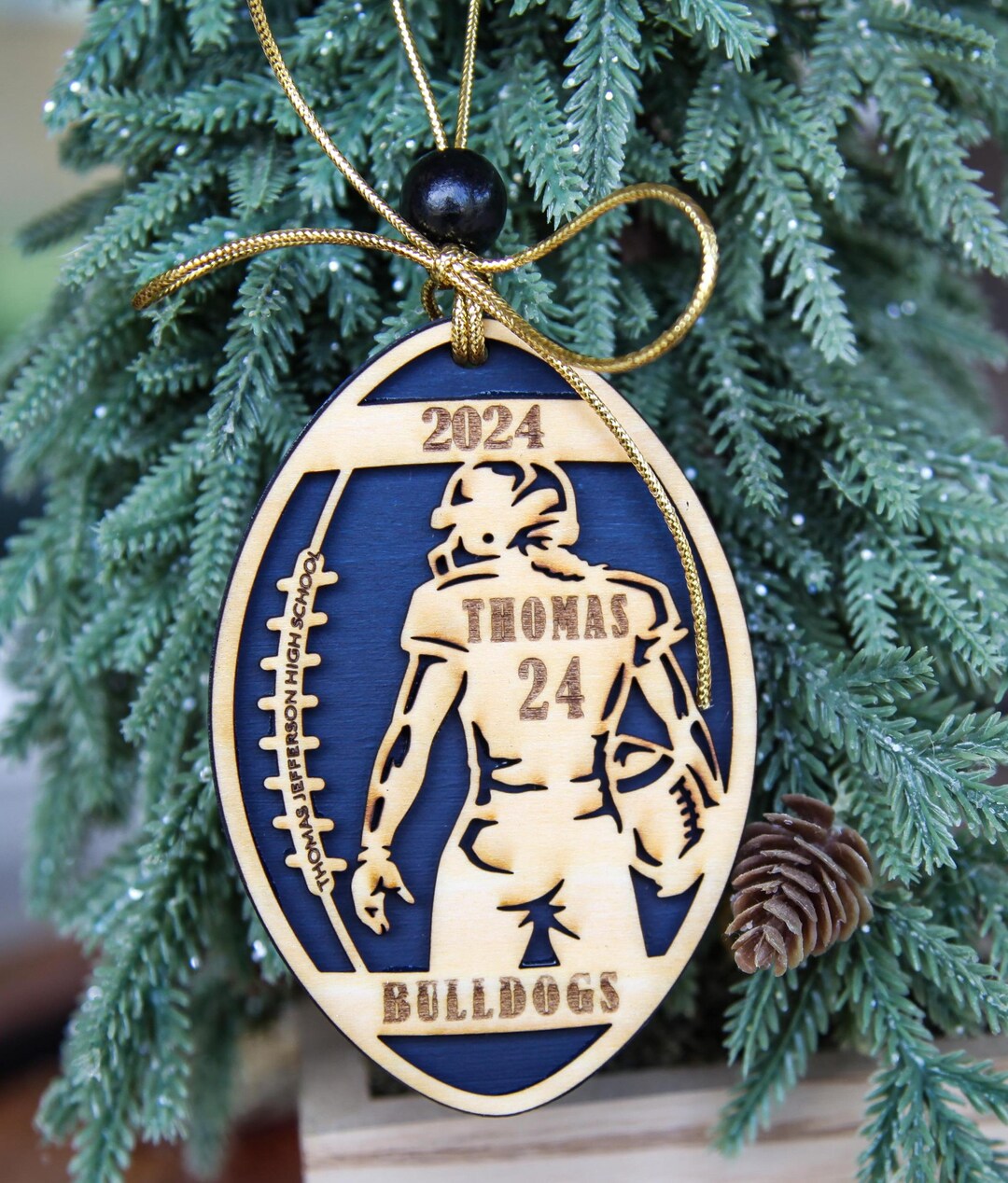 Personalized Football Ornament 2024 | Custom Sports Fan Christmas Gift ...