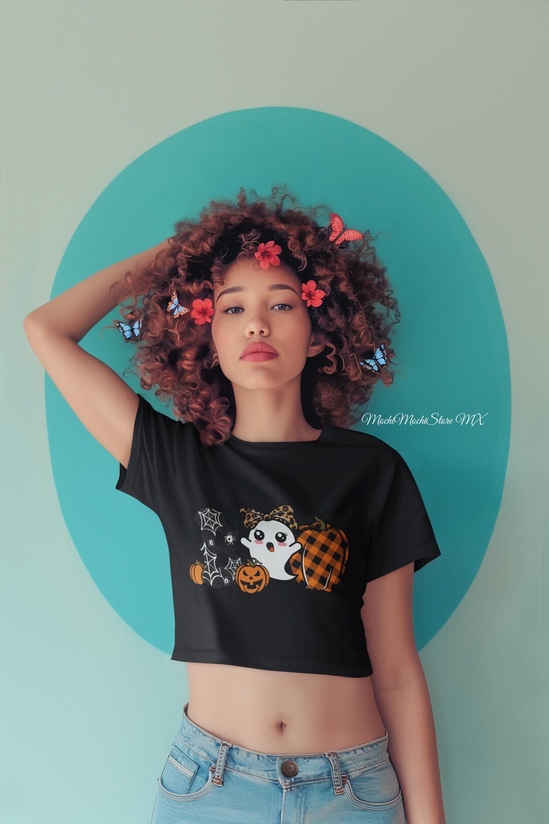 Cute and Spooky Halloween Crop Tee Funny Fall Ghost Shirt Perfect for ...