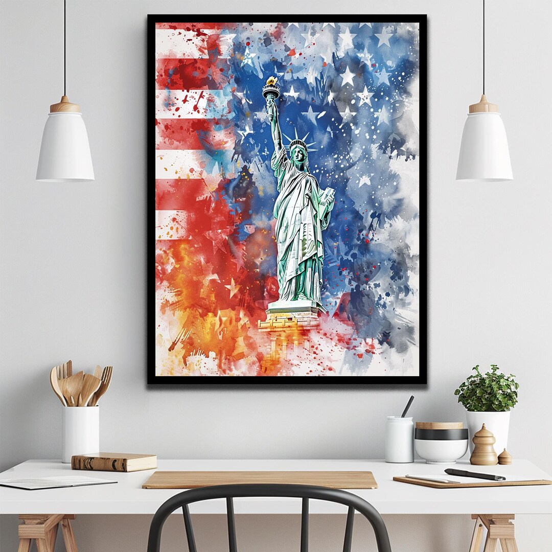 Statue of Liberty, Canvas Wall Decor, American Art, Framed Art ...