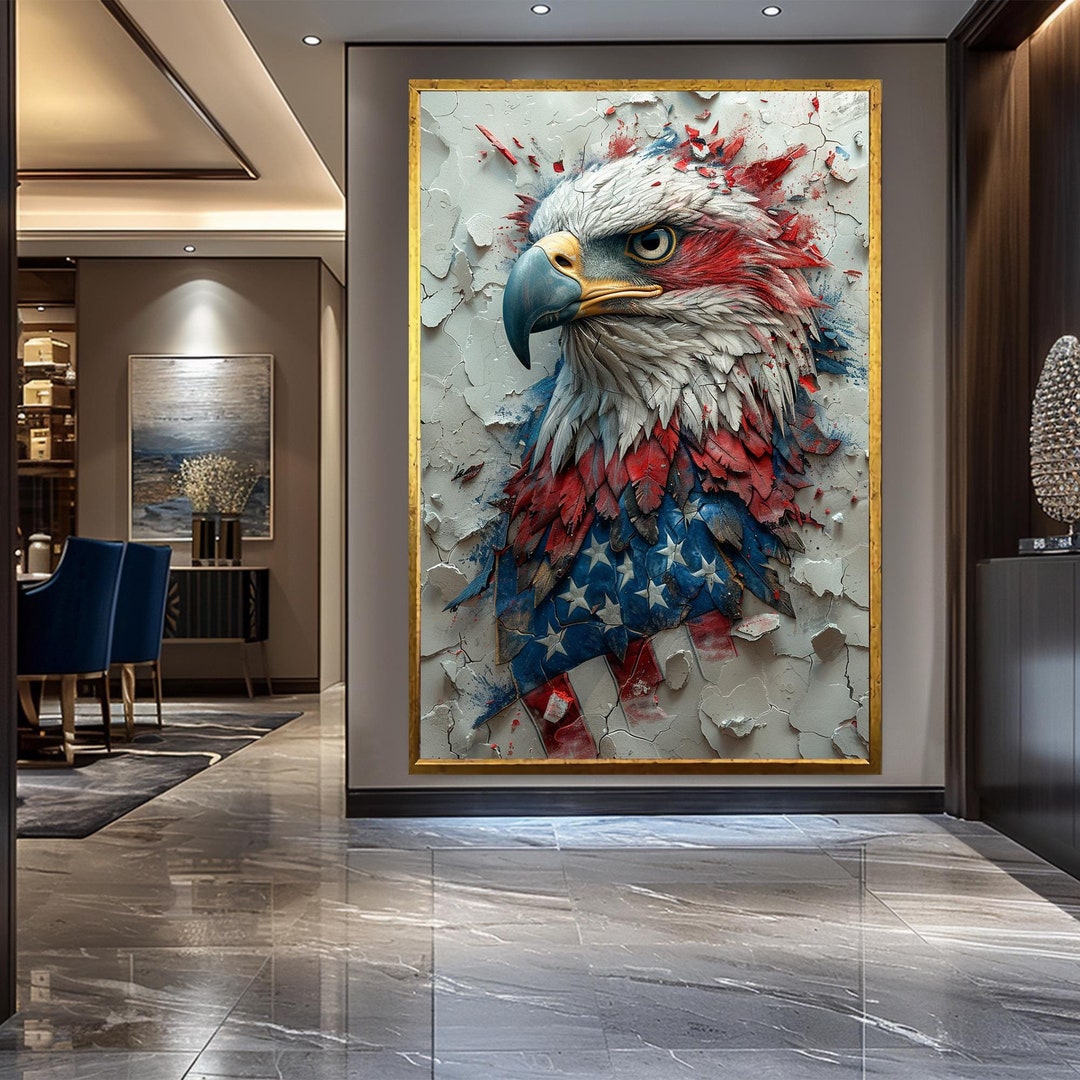 American Eagle Art, Eagle Wall Art, Canvas Wall Decor, Bird Prints ...