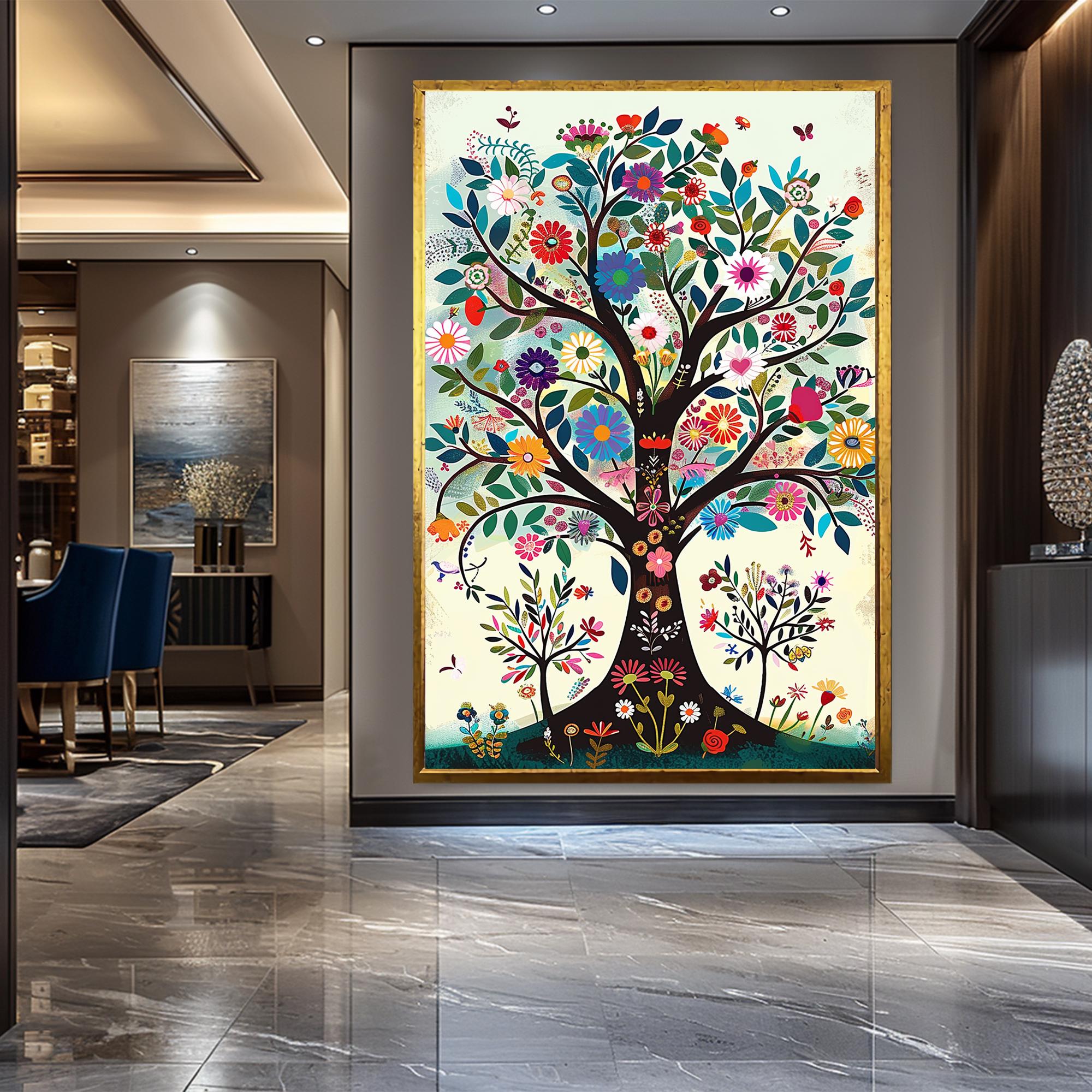 Tree of Life Canvas Wall Art : Floral Art Wall Art, Flower Art ...