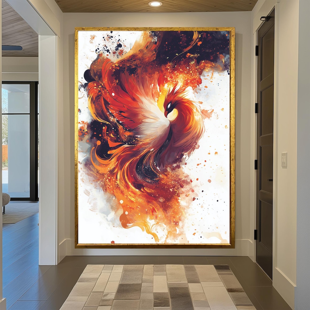 Phoenix Wall Art, Canvas Print, Wall Art, Art Print, Large Art, Vintage ...