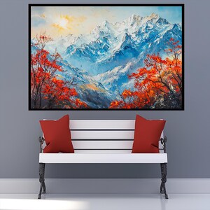 Relaxing Wall Art, Alpine Landscape Printing, Canvas Wall Art, Snowy ...