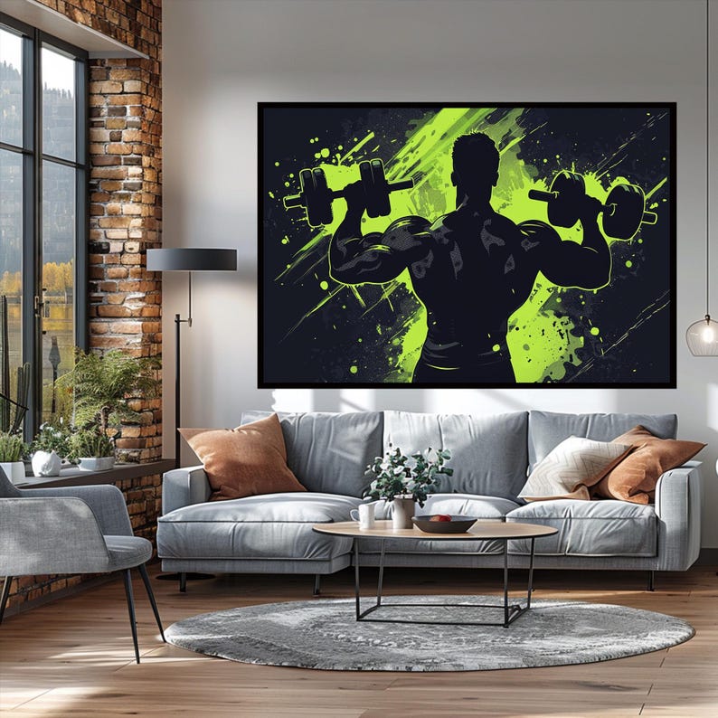 Gym Wall Art: Bodybuilder Canvas Print, Sports Decor - Etsy