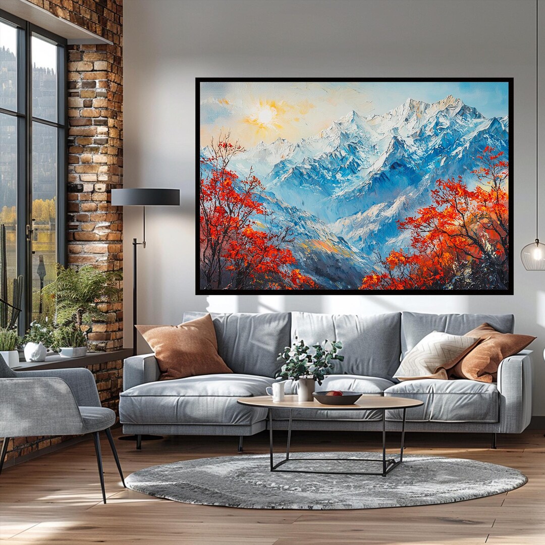 Relaxing Wall Art, Alpine Landscape Printing, Canvas Wall Art, Snowy ...