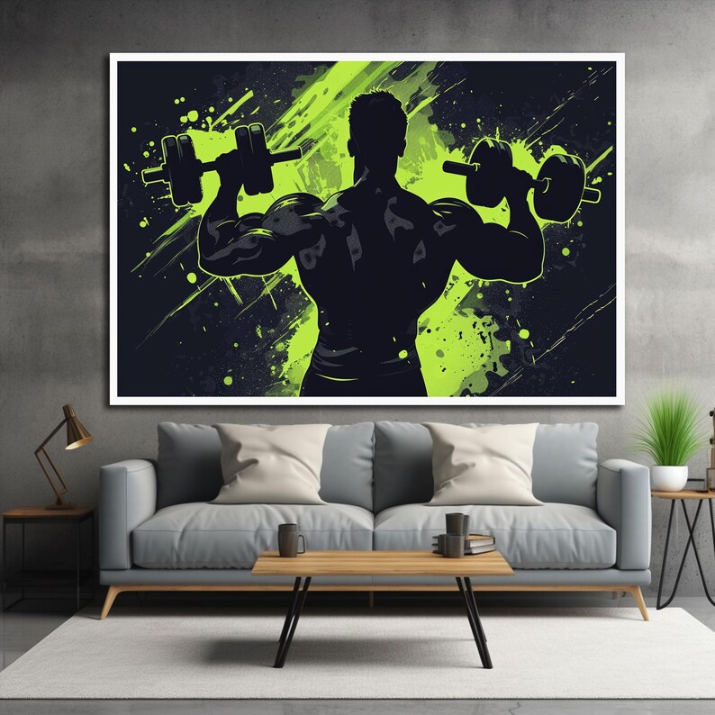 Gym Wall Art: Bodybuilder Canvas Print, Sports Decor - Etsy