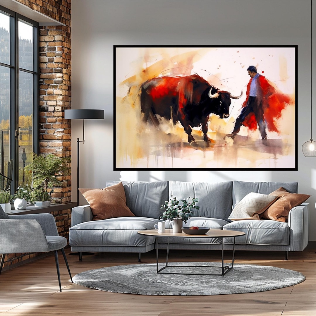 Matador Art, Spanish Art, Canvas Wall Art, Bullfighting, Red Cape ...