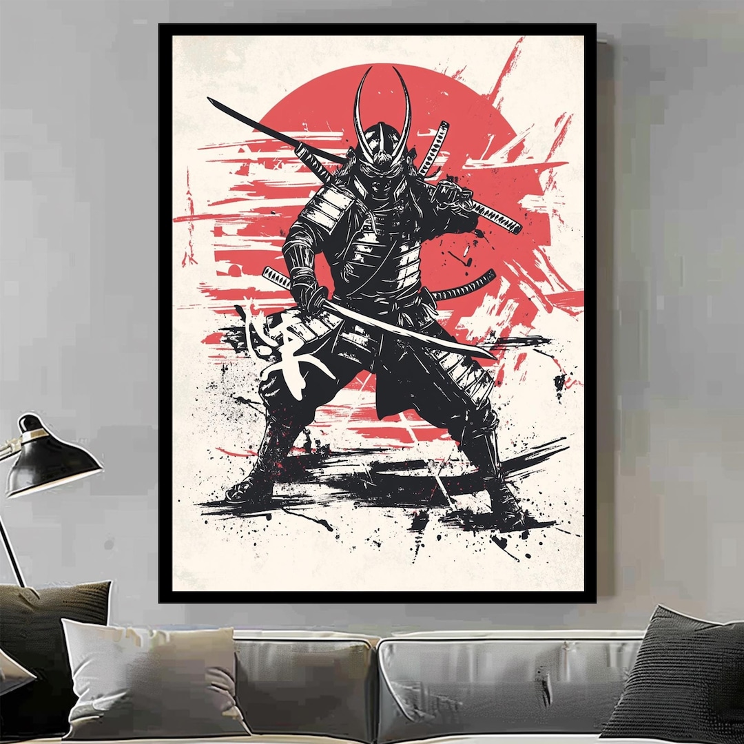 Samurai Art, Japan Wall Art, Canvas Wall Decor, Samurai Decor, Japan ...