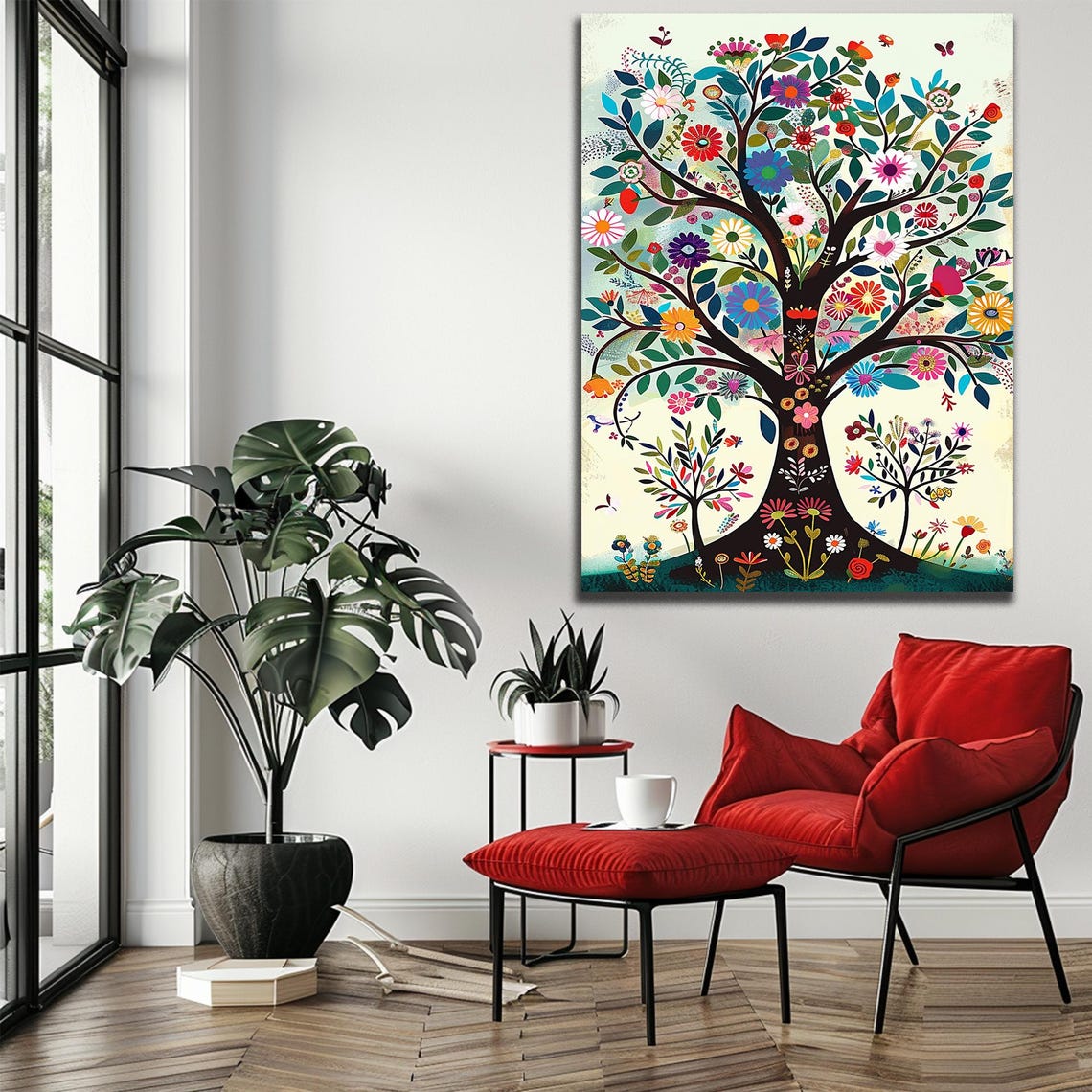 Tree of Life Canvas Wall Art : Floral Art Wall Art, Flower Art ...