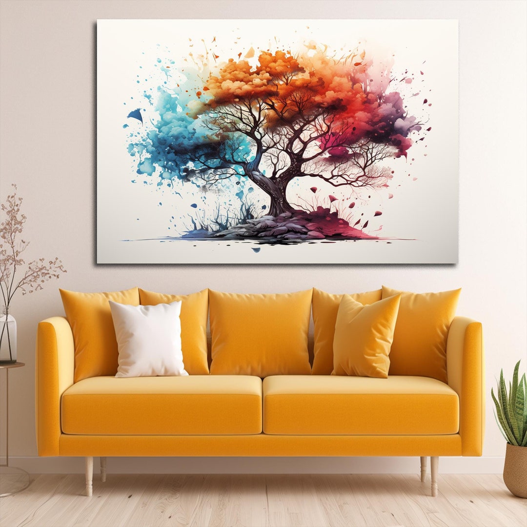 Tree of Life, Nature Art, Fall Decor, Canvas Wall Decor, Tree Painting ...