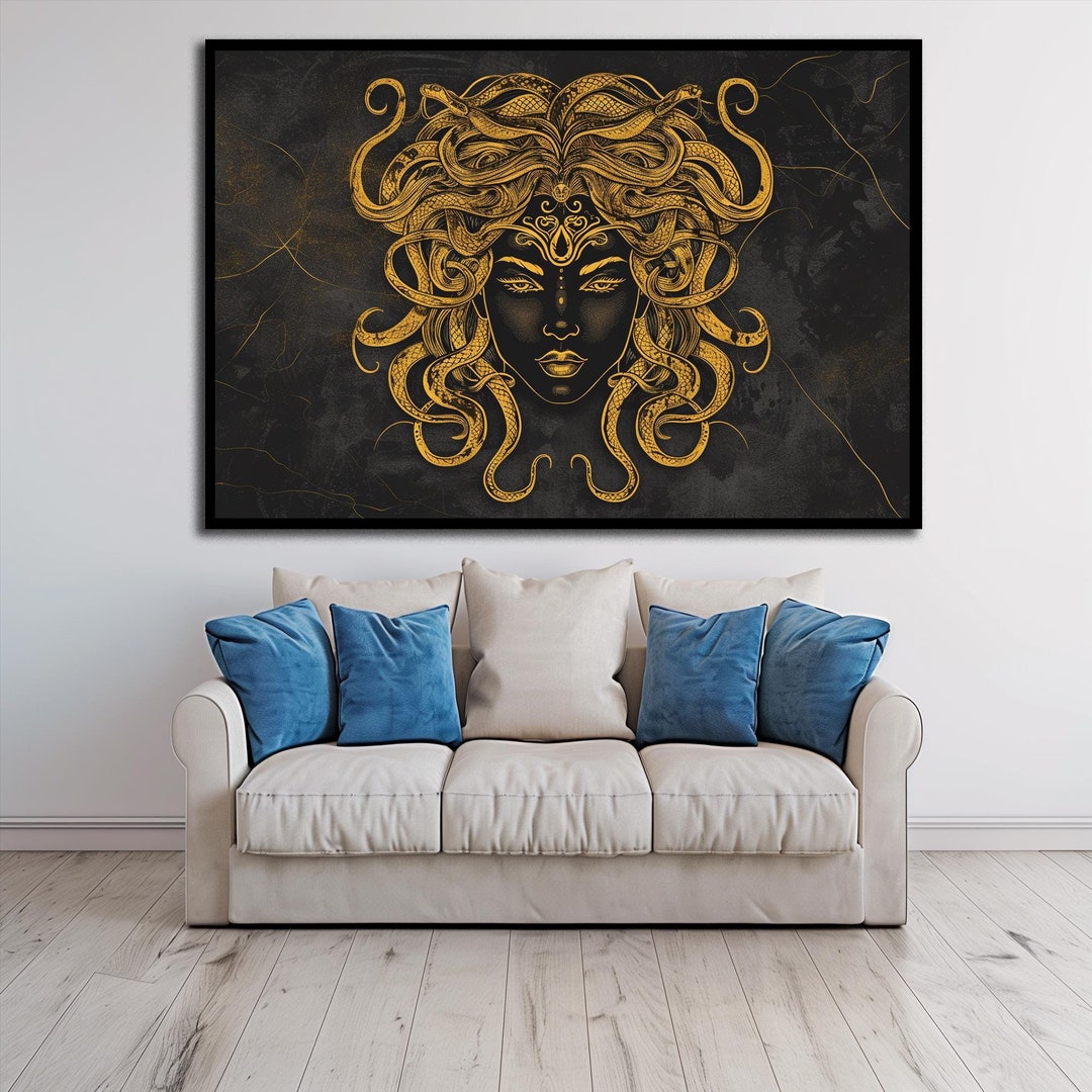 Medusa Head, Medusa Decor, Medusa Print, Greek Wall Art, Canvas Wall ...