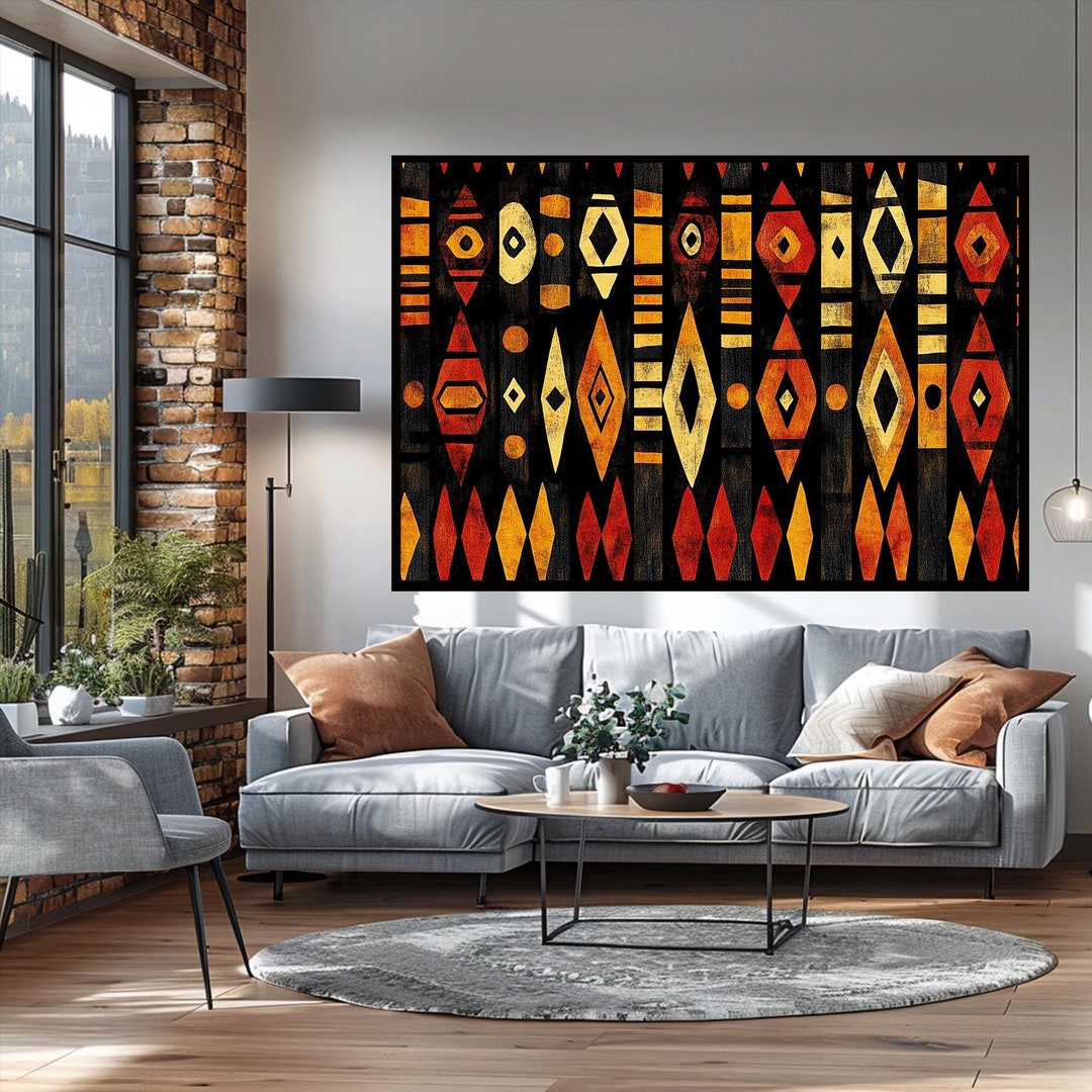 Tribal Art, African Wall Art, Tribal Print, Canvas Wall Art, Carpet ...