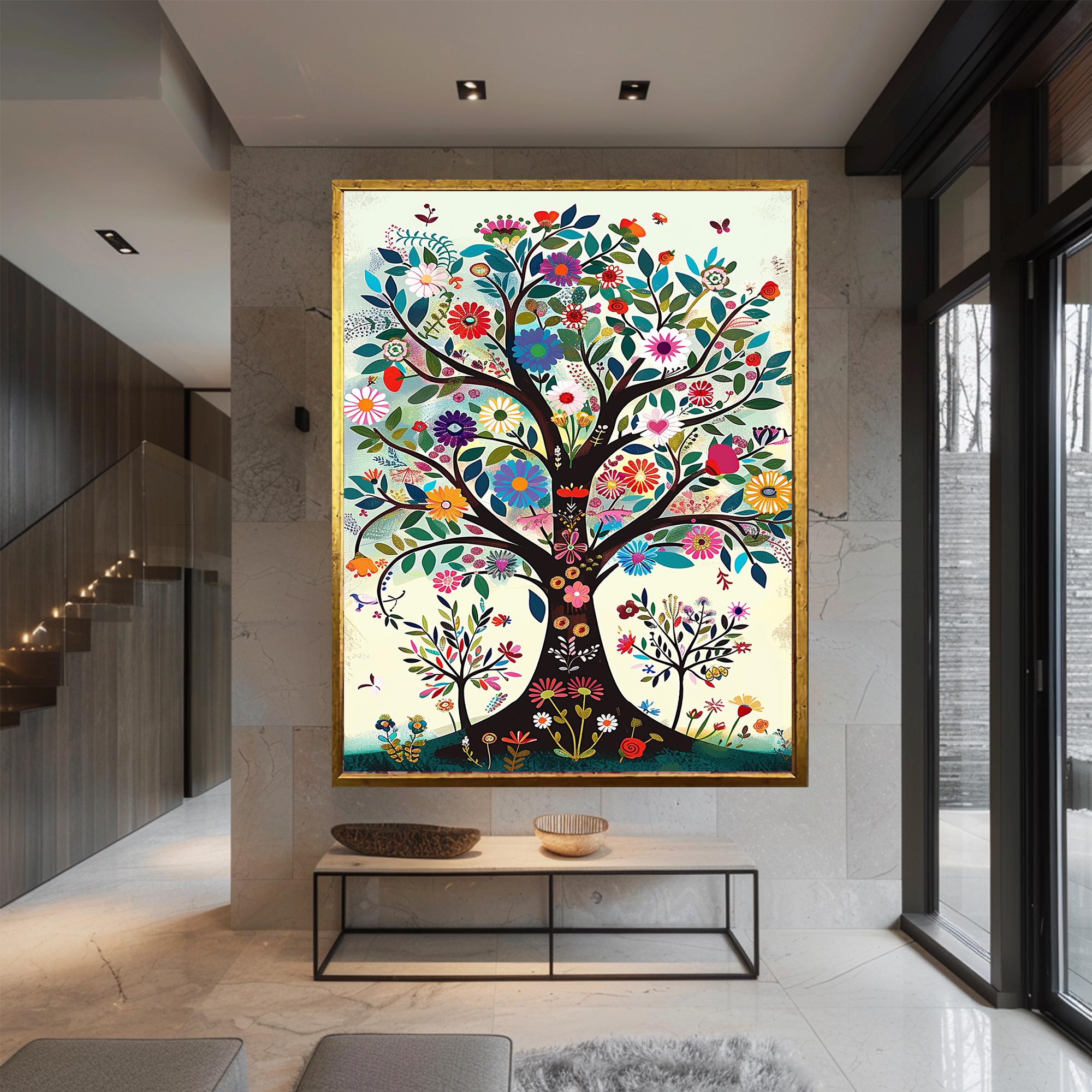 Tree of Life Canvas Wall Art : Floral Art Wall Art, Flower Art ...