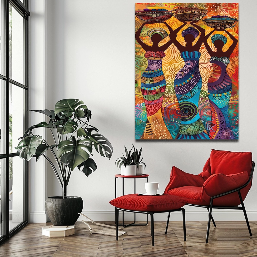 African Wall Art, African Decor, Canvas Art, African Pattern, Tribal ...
