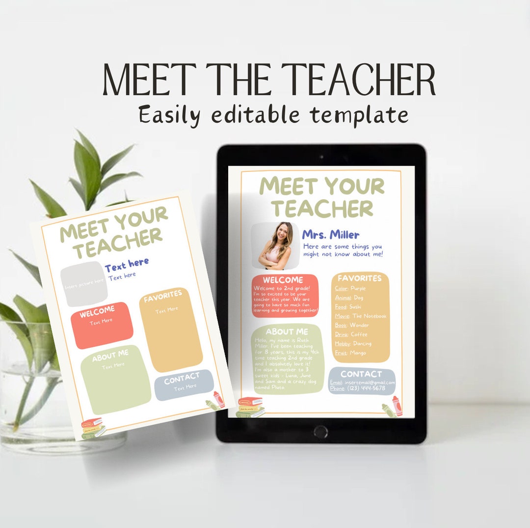 Meet the Teacher Editable Customizable Template Back to School - Etsy
