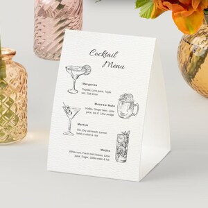 Drink Bar Menu Template Printable - Etsy