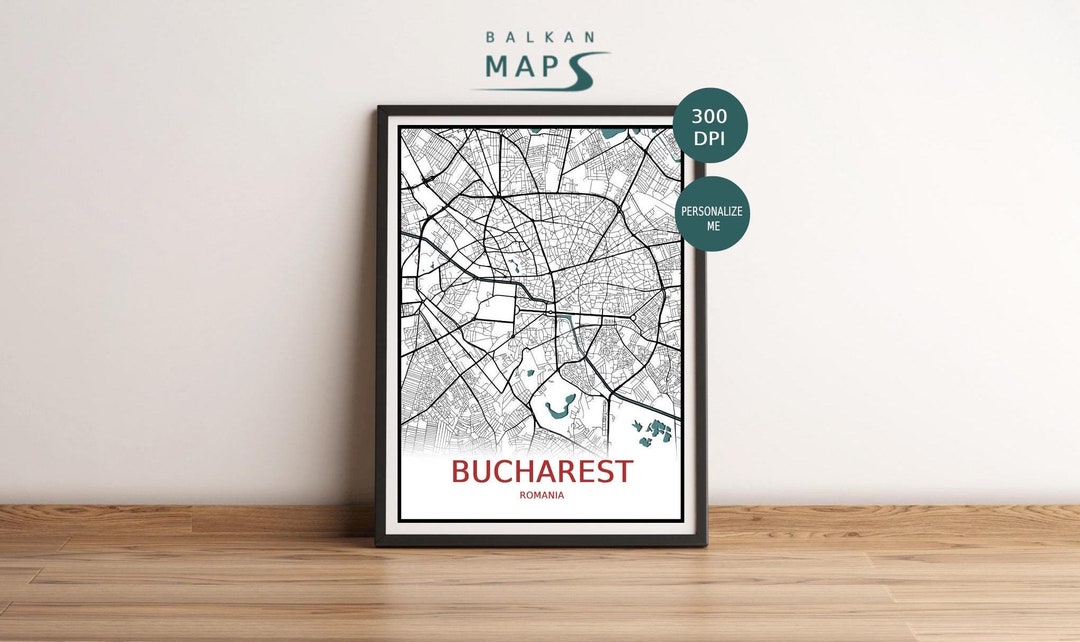 Custom Bucharest, Romania Map Printable Poster | High Quality ...