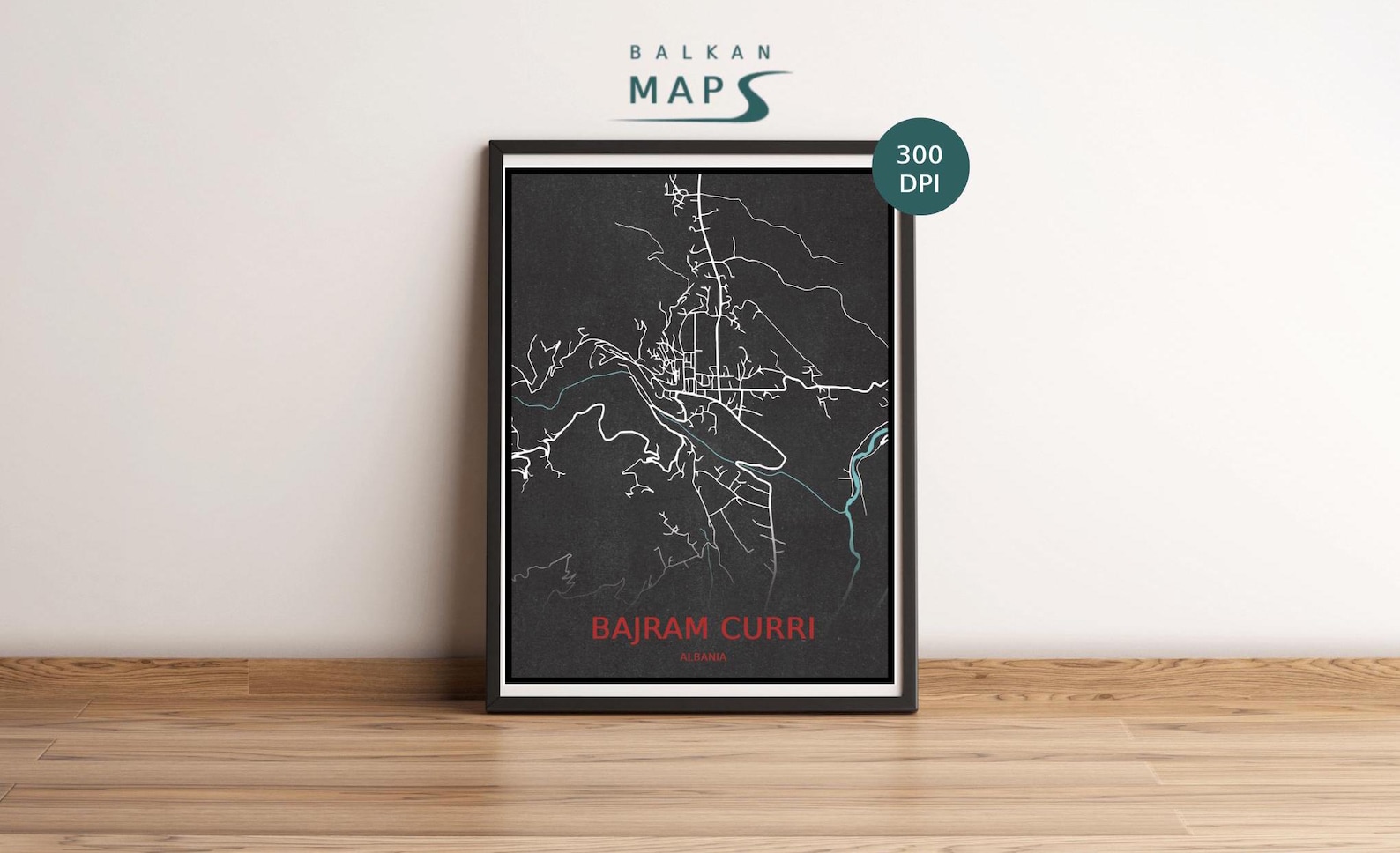 Bajram Curri Albania Map Poster Set: Stone & Slate (digital Download ...