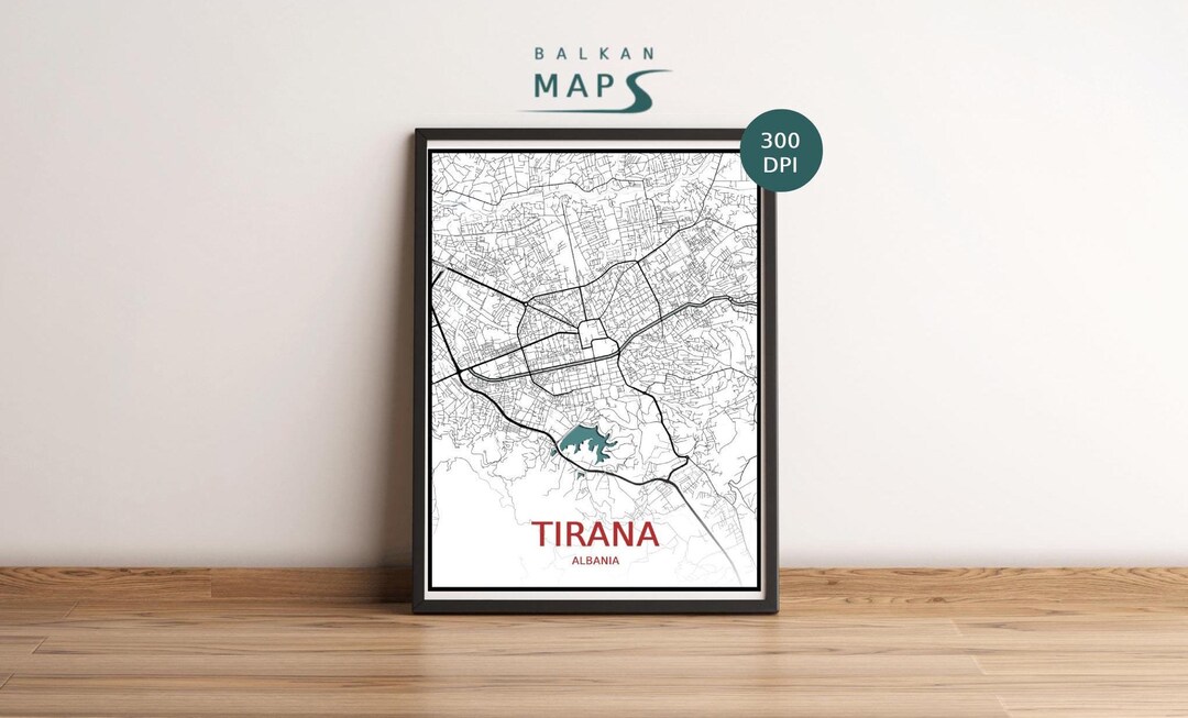 Custom Tirana, Albania Map Printable File | Elegant Personalized 3-D ...
