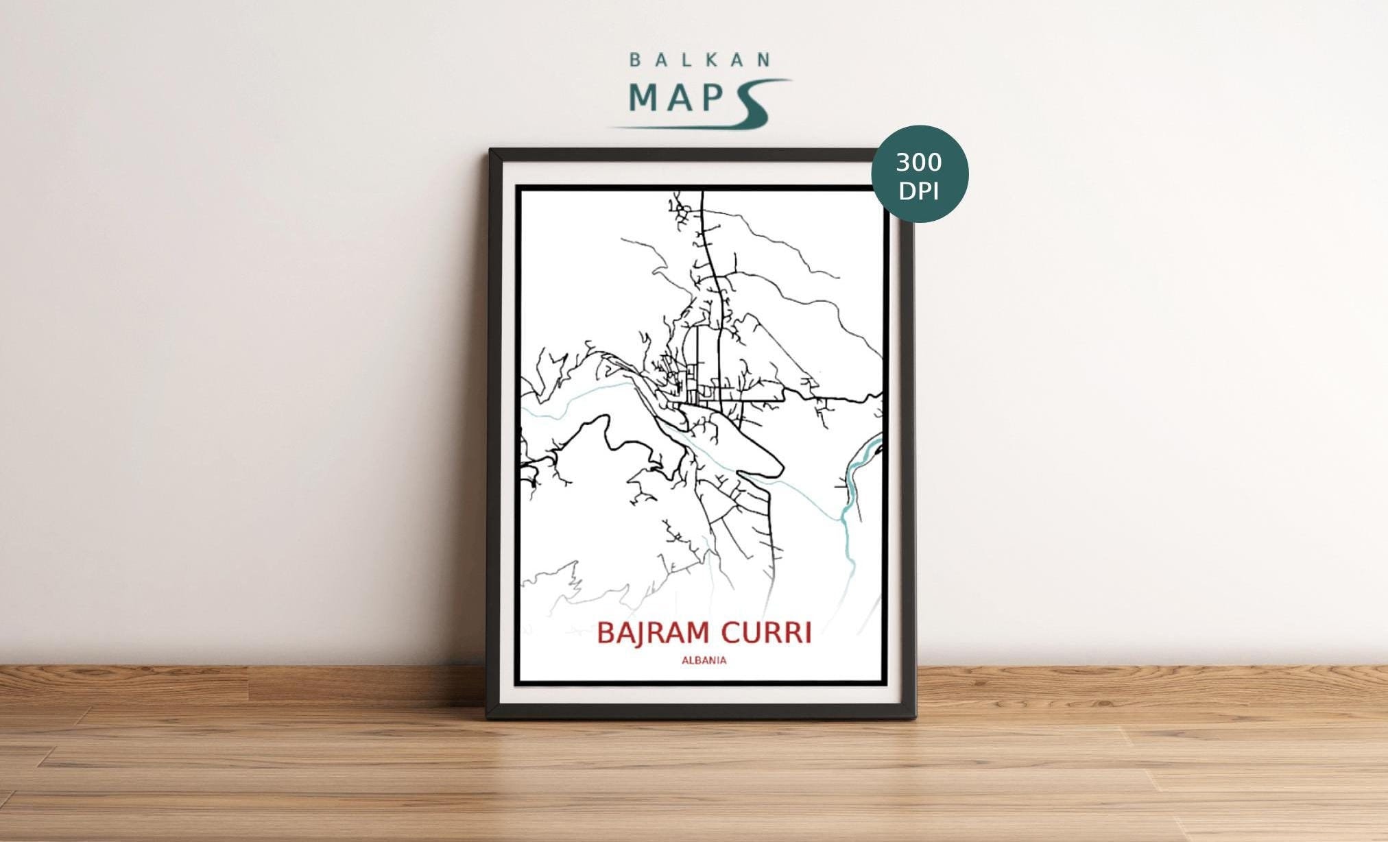 Custom Bajram Curri, Albania Map Poster | High Quality Downloadable ...