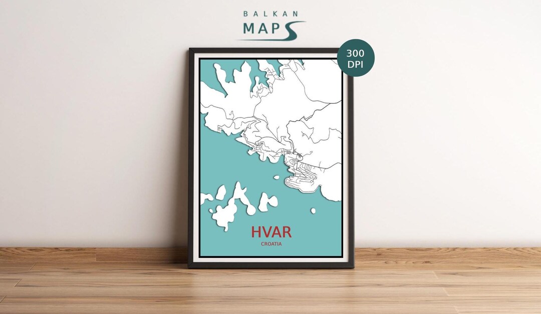 Custom Hvar, Croatia Map Printable File | High-quality Personalized 3-D ...