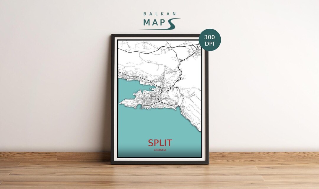 Custom Split, Croatia Map Printable File | High-quality Personalized 3 ...